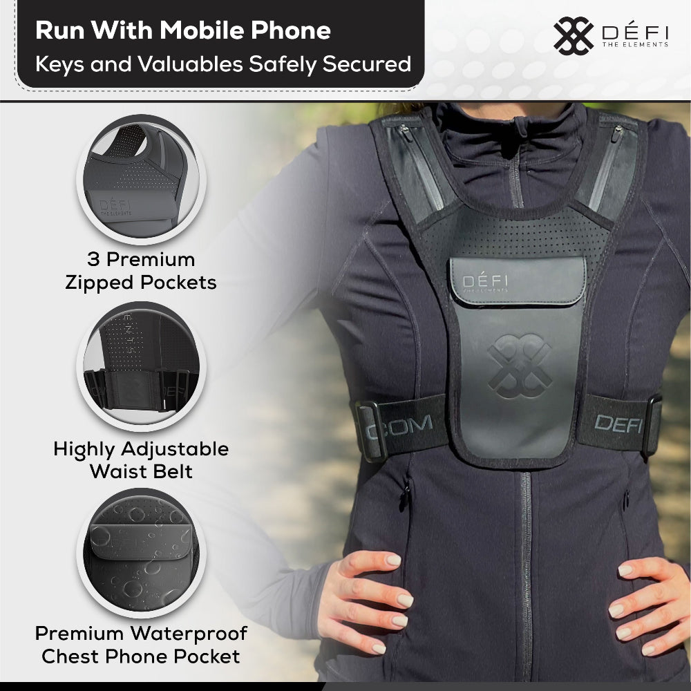 Defi The Elements | Running Vest for Phone | Running Vest Phone Holder ...